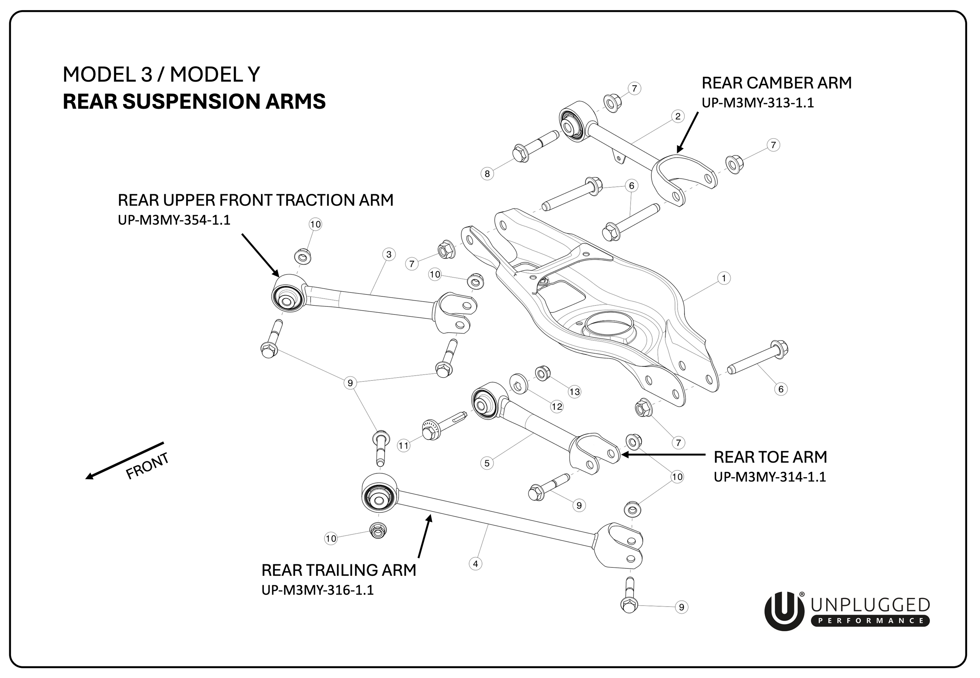 Uprated Rear Trailing Arms for Tesla Model 3 & Model Y